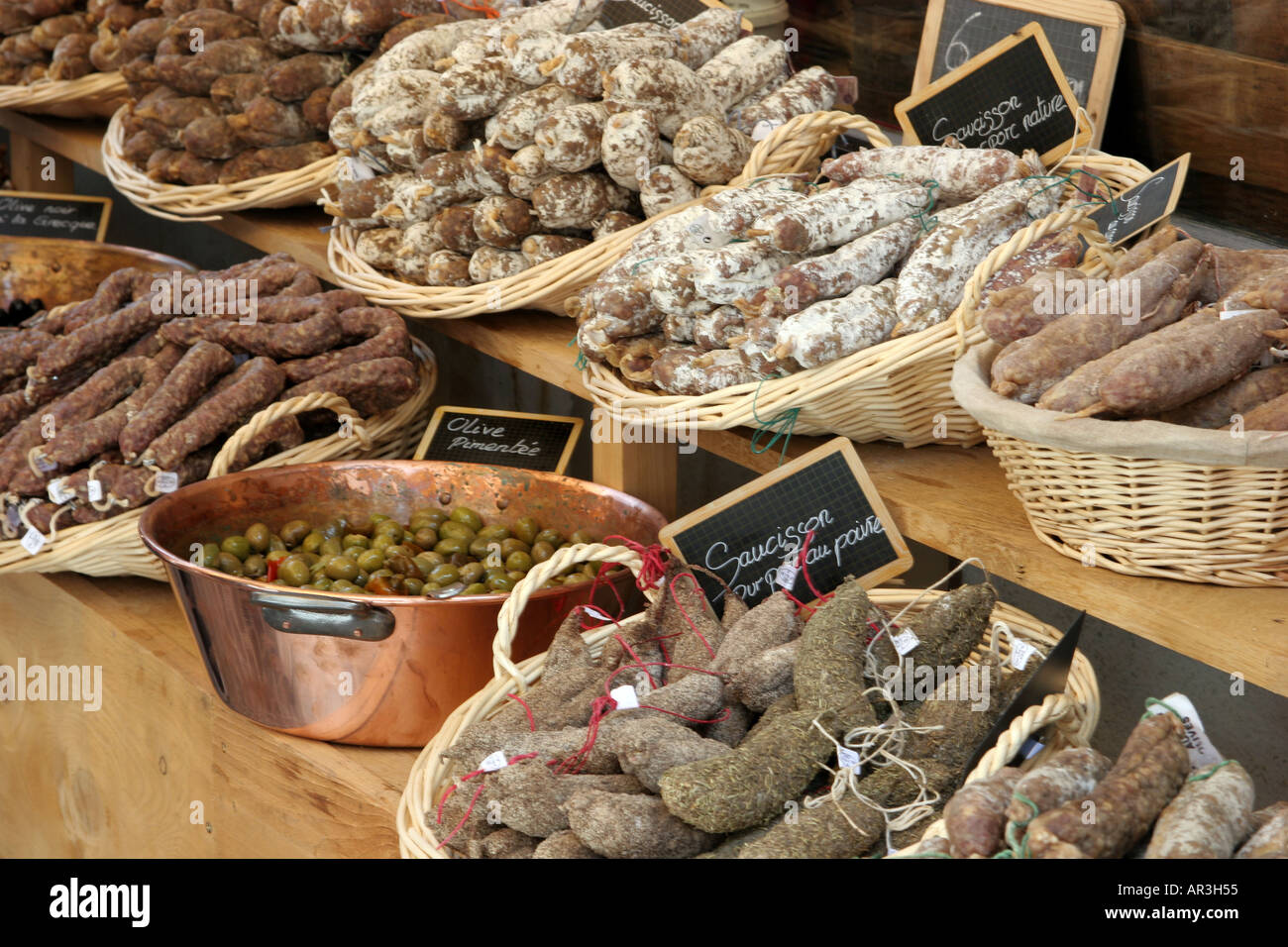 Market stall Chamonix France Stock Photo - Alamy