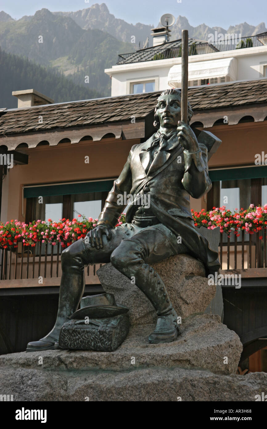 Statue michel gabriel paccard chamonix hi-res stock photography and ...