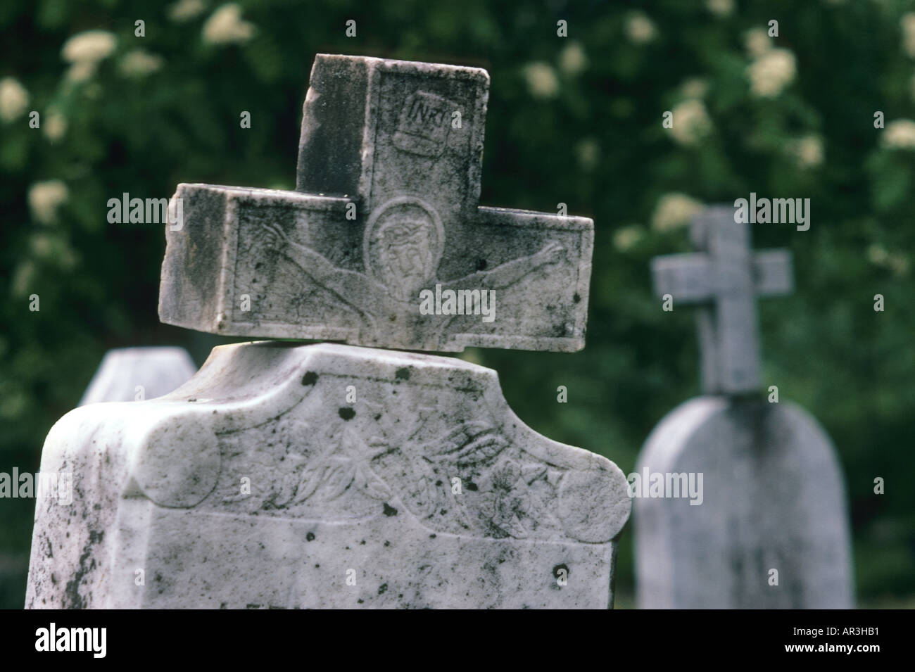 Grave stones in Alaska cemetary Stock Photo - Alamy