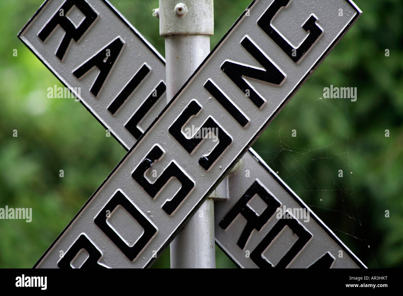 Railroad crossing sign Stock Photo - Alamy