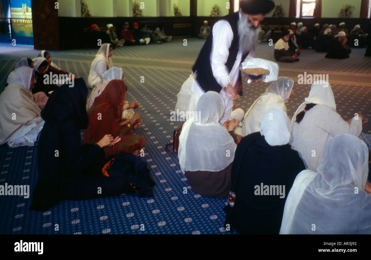Sikh Funeral Black Turban Distributing Karah Prashad At The End Of ...