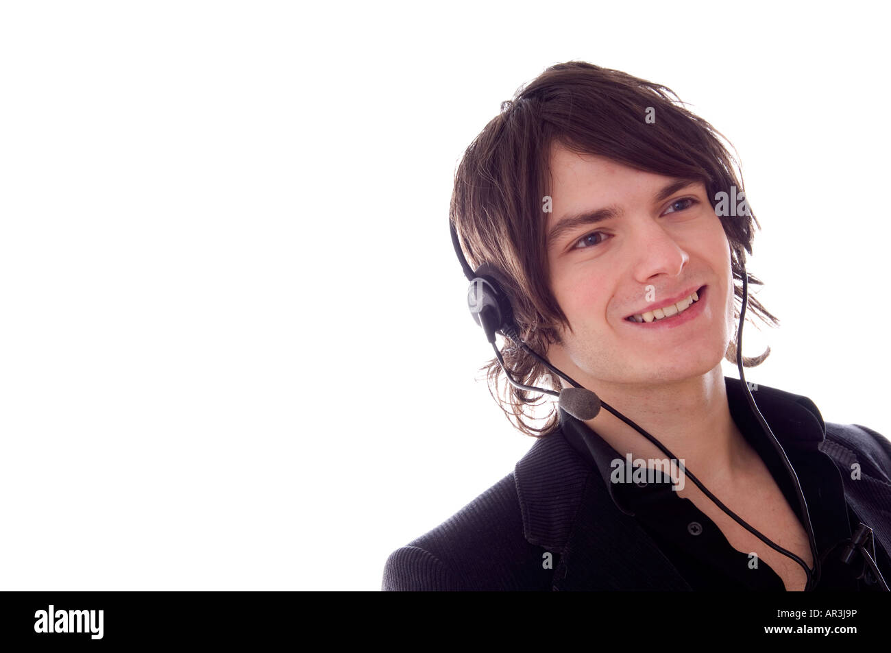 Telephone interview headset hi-res stock photography and images - Alamy