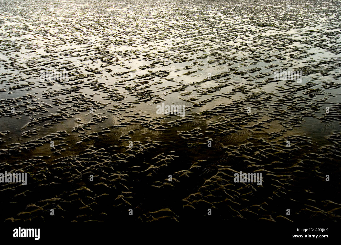 Ripples in water as the tide comes back in on Sandymount Strand Dublin ...