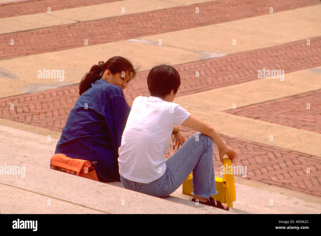 Students age 20 hanging out at Columbia University. New York New York ...