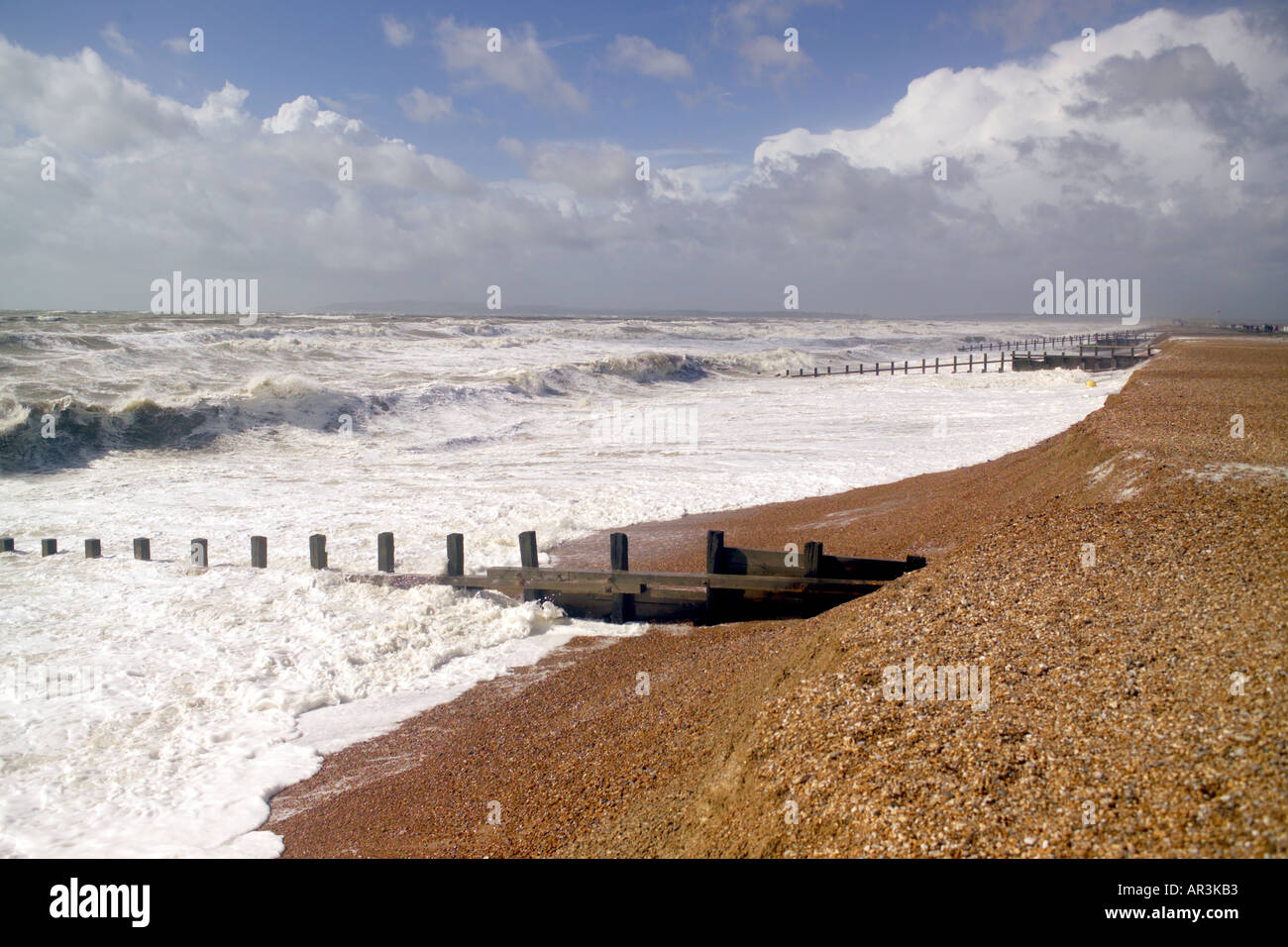 Beach at Camber Sands East Sussex during Gale Stock Photo - Alamy