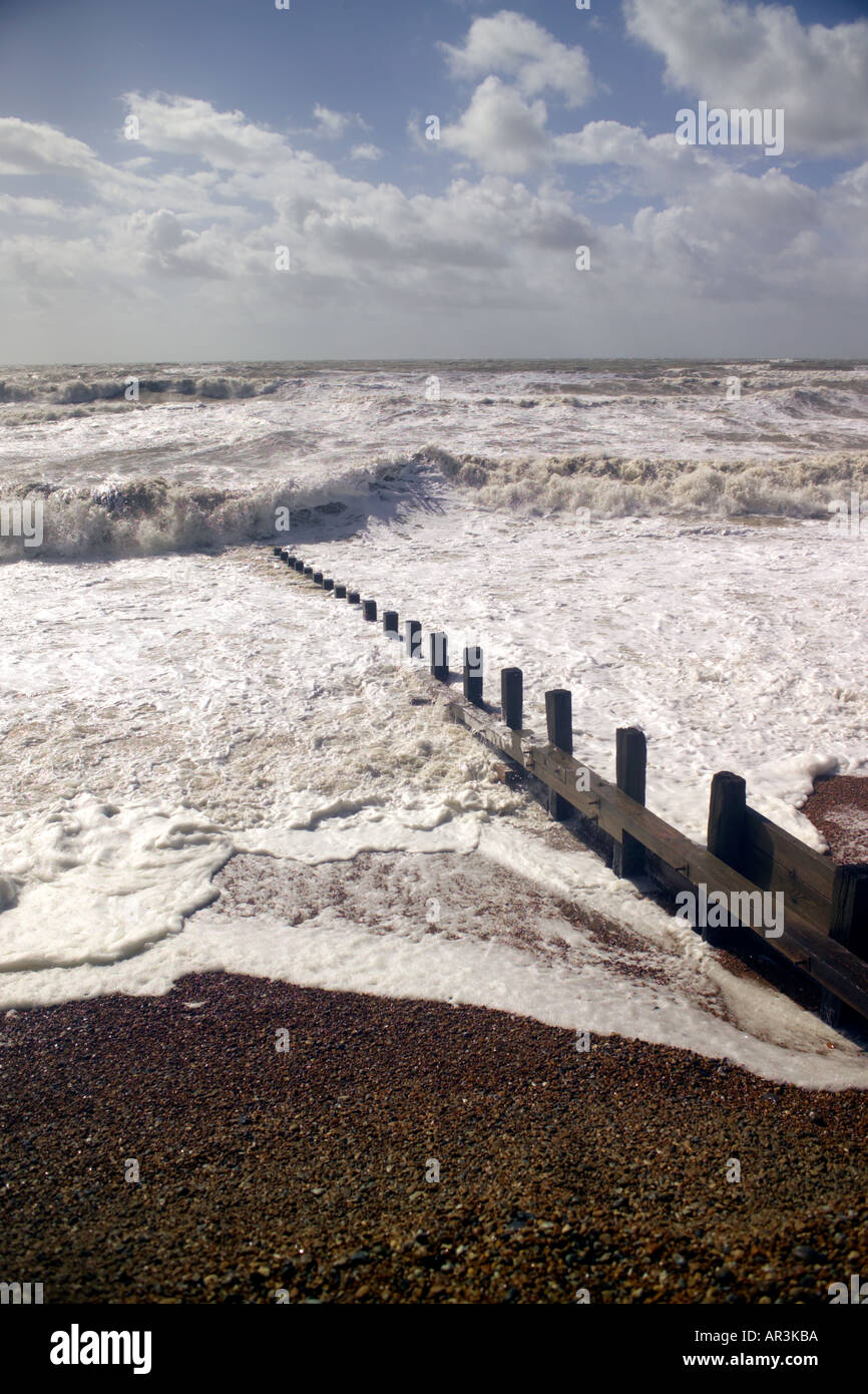 Beach at Camber Sands East Sussex during Gale Stock Photo - Alamy