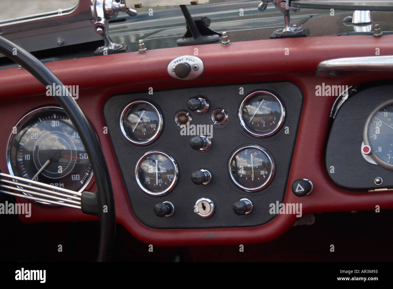 Oldtimers Cockpit of Triumph oldtimer car Stock Photo - Alamy