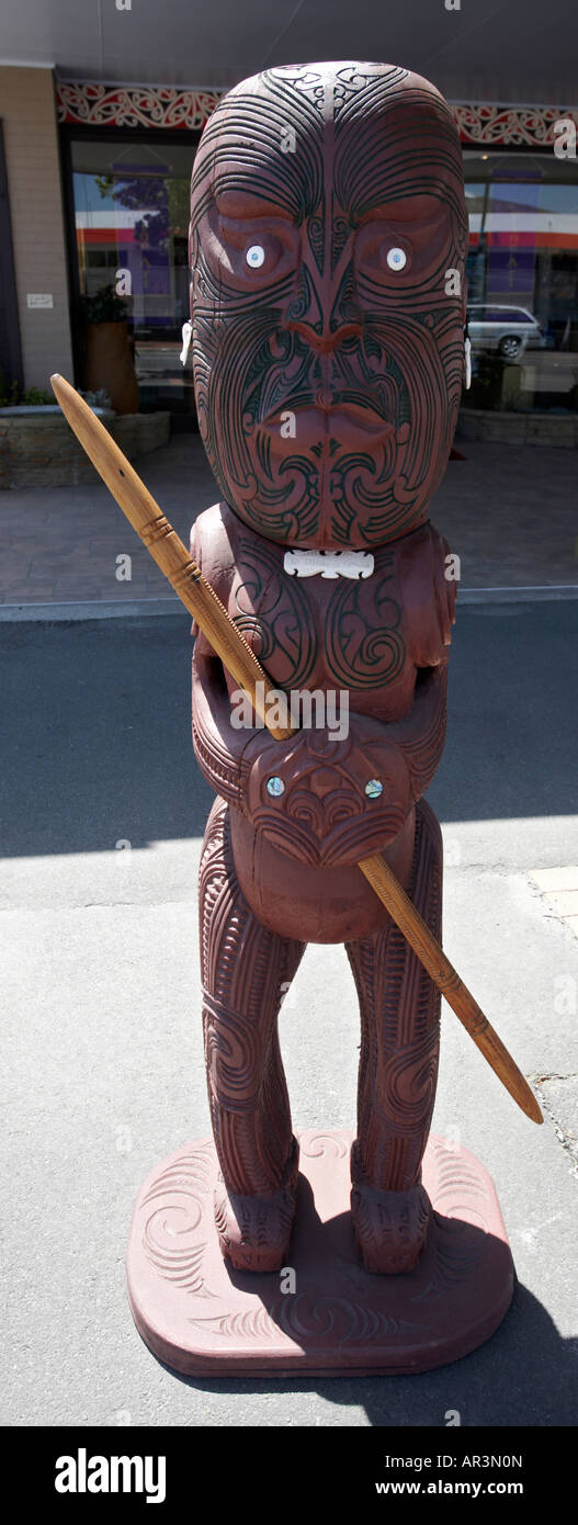 Maori figure, Geraldine, Canterbury, South Island, New Zealand Stock ...