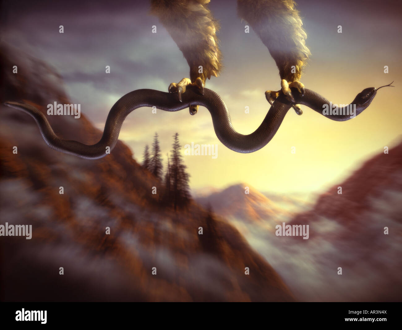 Eagle with snake hi-res stock photography and images - Alamy