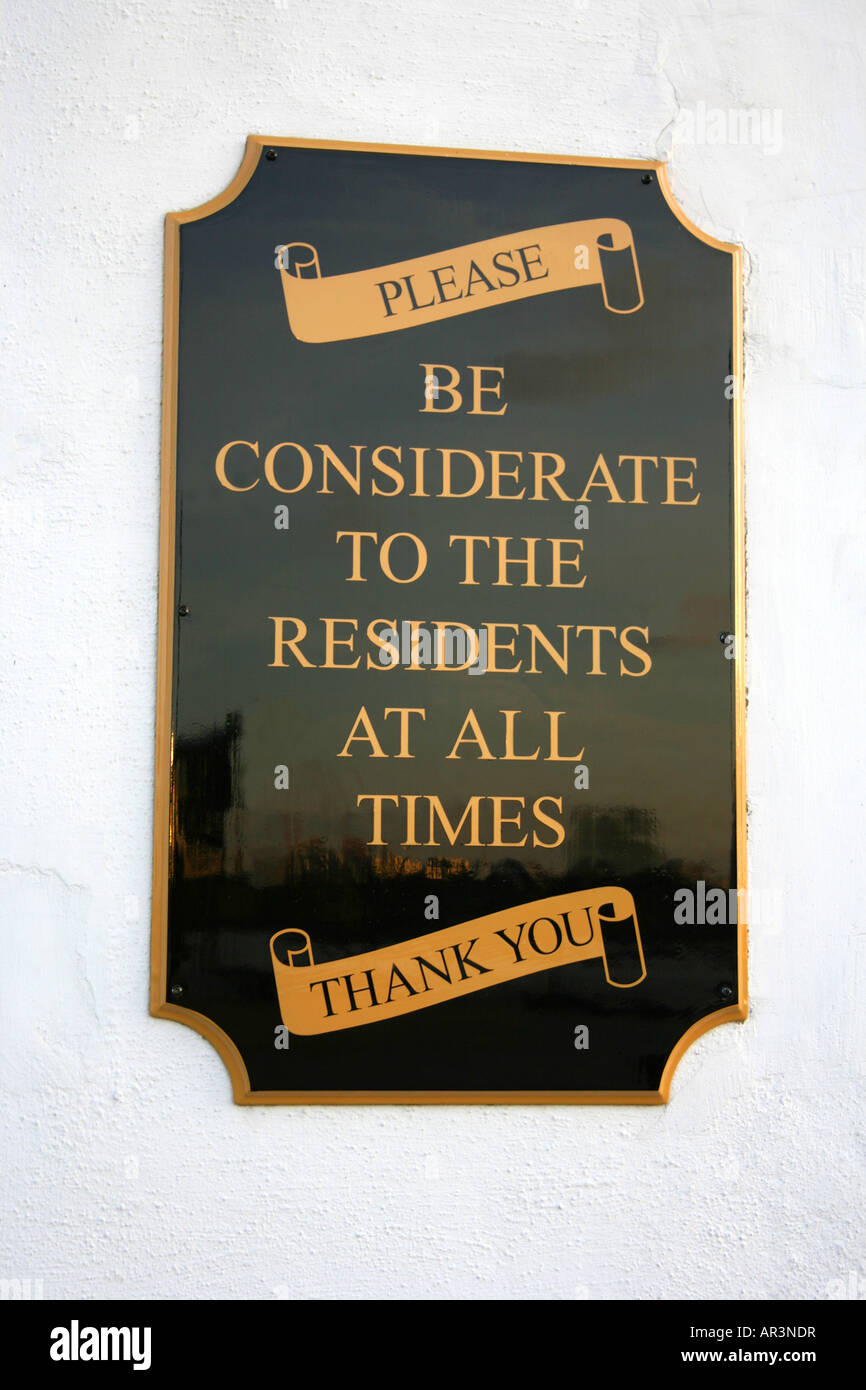 be considerate to residents pub bar sign, Cutty Sark pub, Greenwich ...