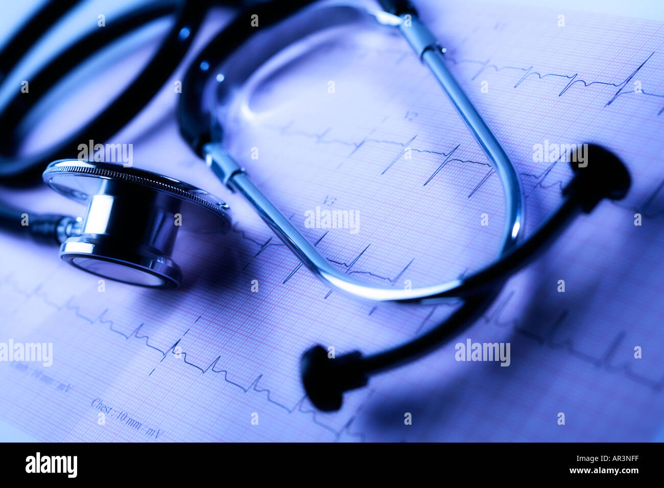 Dual Head Stethoscope ECG Trace Stock Photo - Alamy