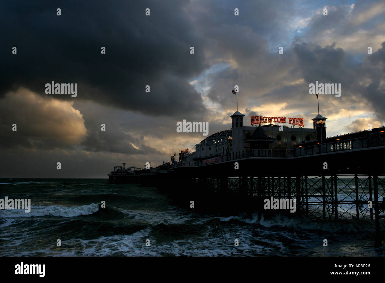 Brighton During a Winter Storm Stock Photo - Alamy