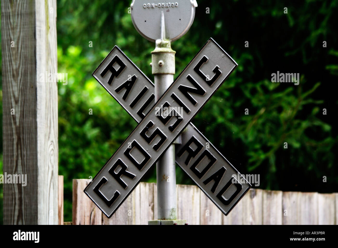 Railroad crossing sign Stock Photo - Alamy