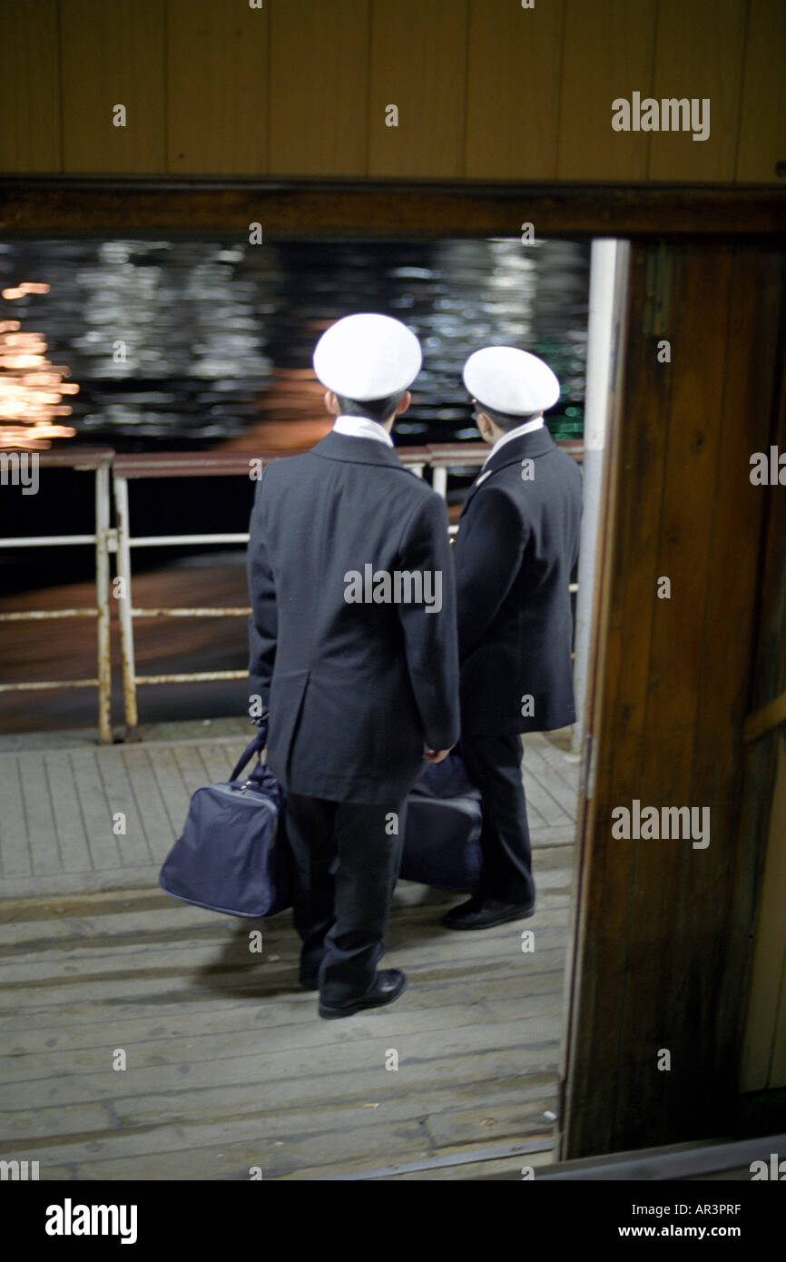Staff in uniforms, ferry, Istanbul, Turkey Stock Photo - Alamy
