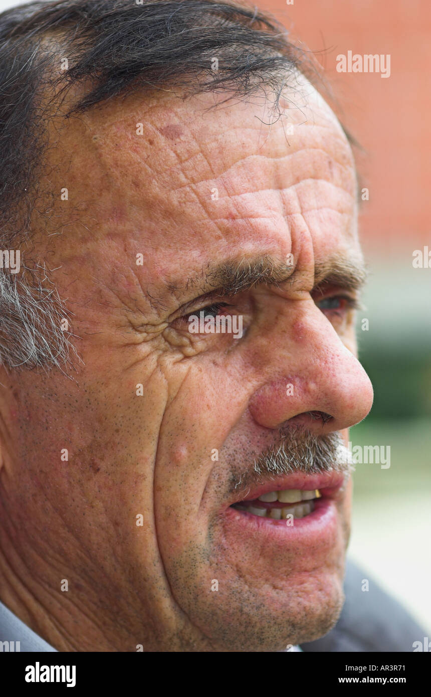 Portrait of a senior man with serious expression on his face Stock ...