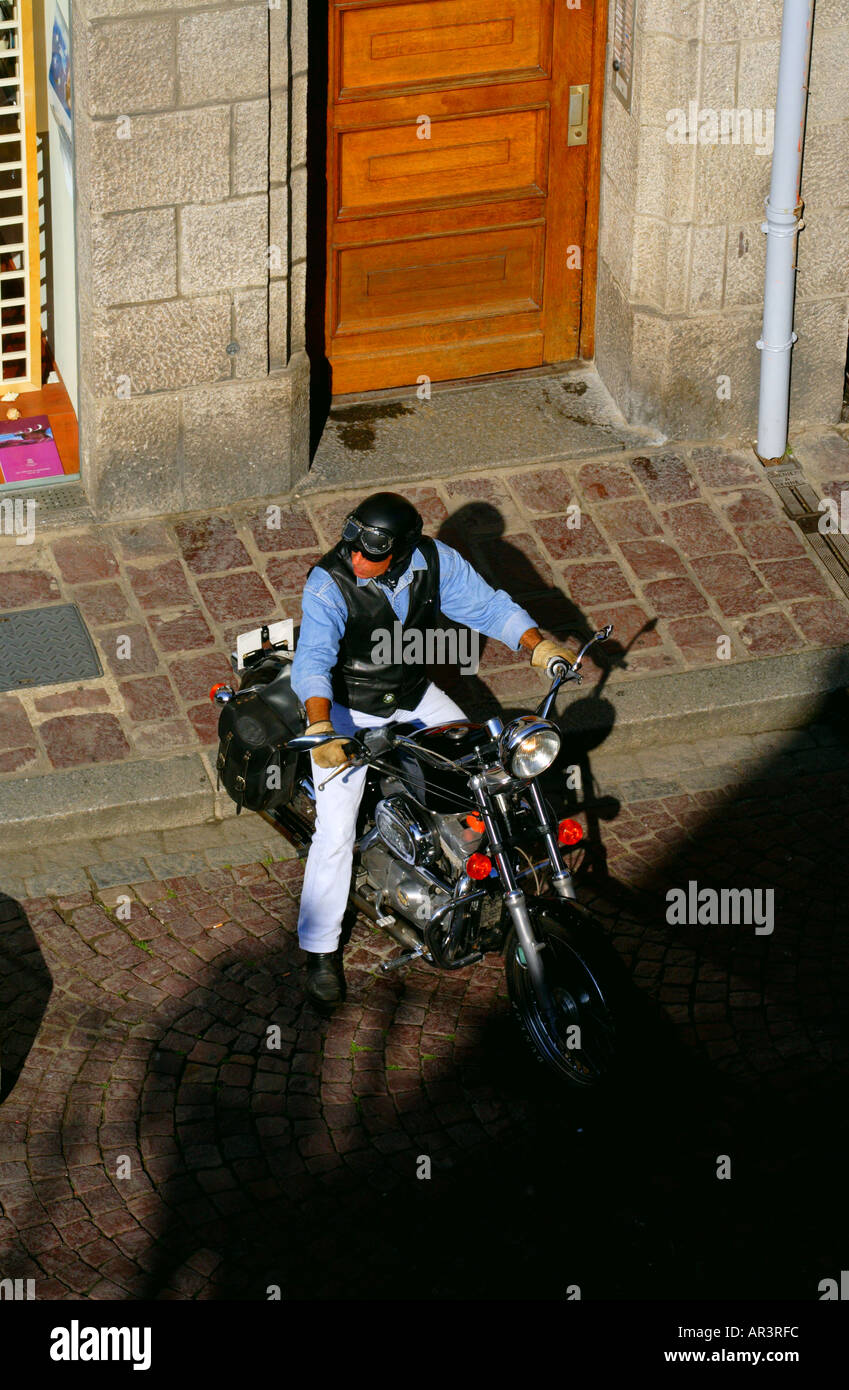 Man on a motorcycle Stock Photo - Alamy