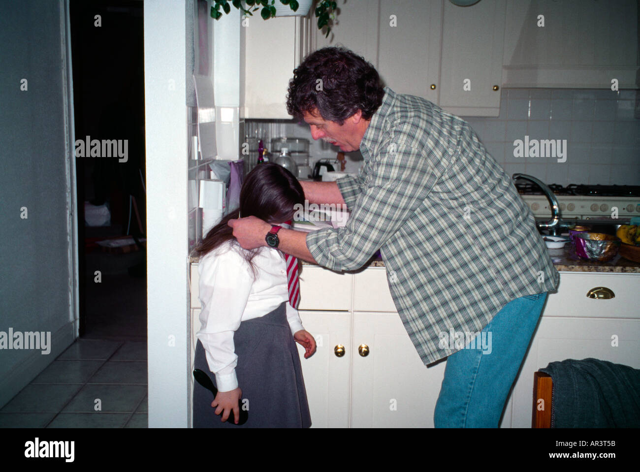 Father getting child ready school hi-res stock photography and images ...