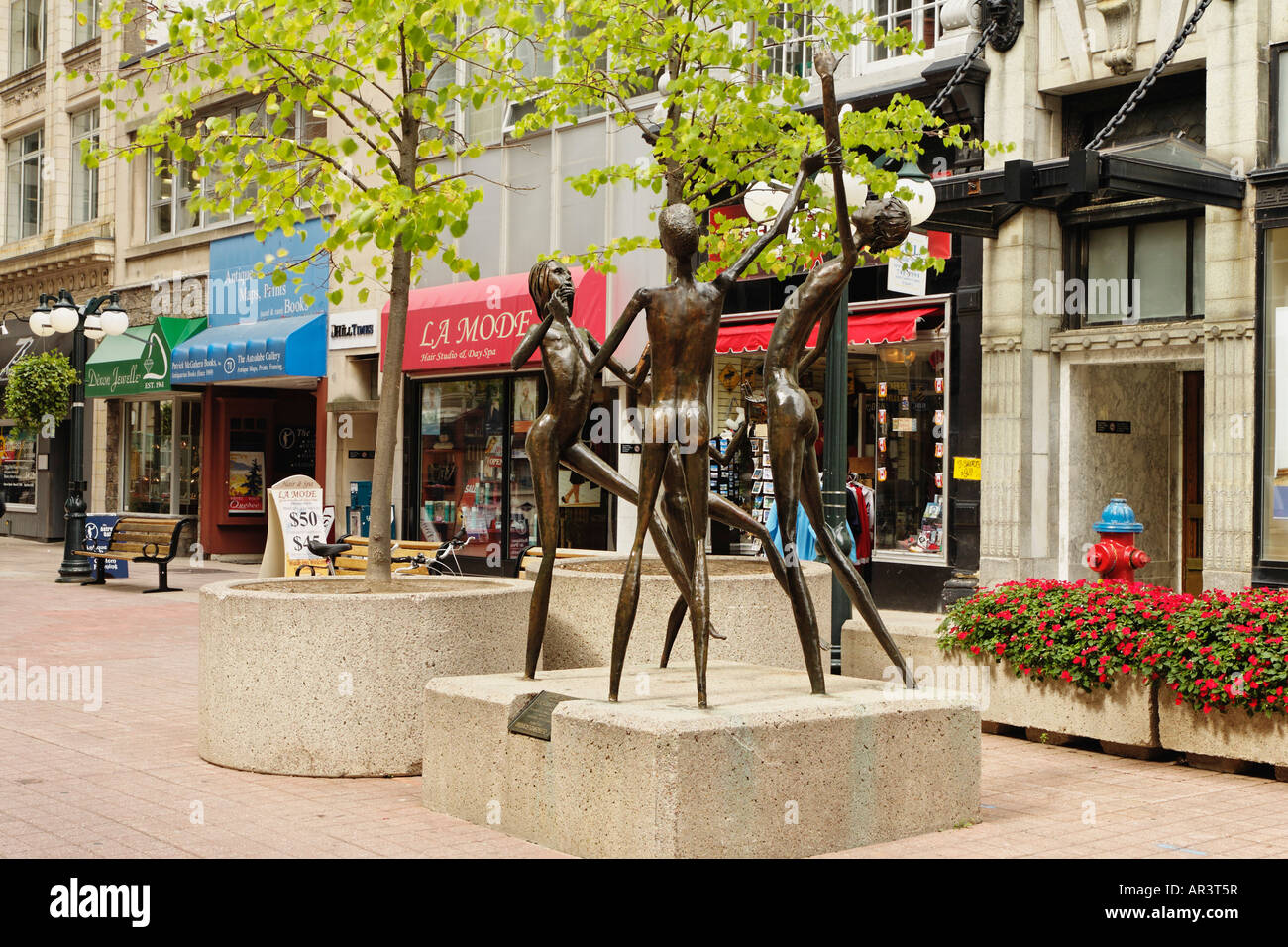 Public sculptures on display on Sparks Street. Sparks Street is one of ...