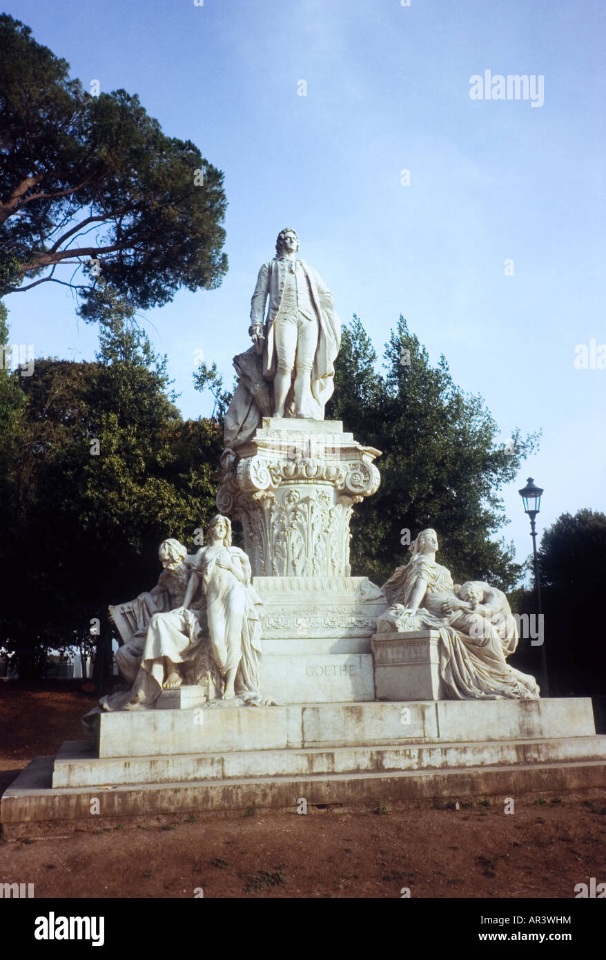 Monument to Goethe in Villa Borghese, Rome Stock Photo - Alamy