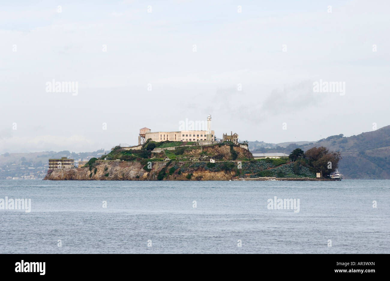 A view of Alcatraz Island in San Francisco Bay, California Stock Photo ...