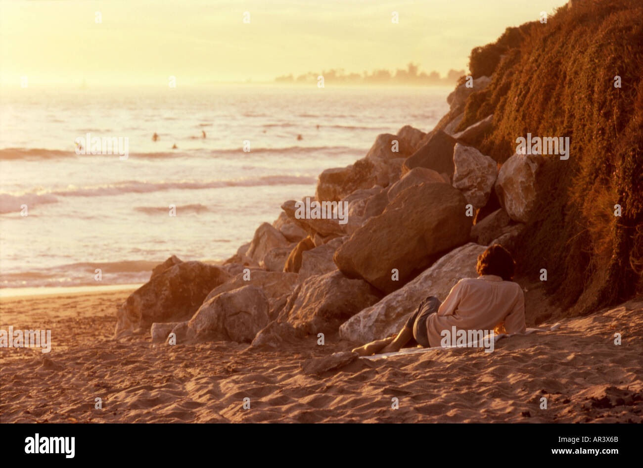Alone on beach Stock Photo - Alamy