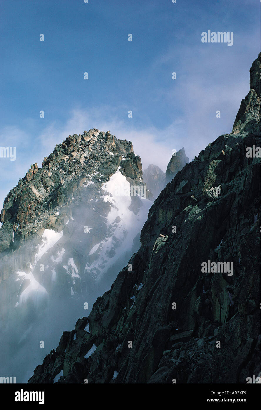 Nelion seen from the Firmin Hicks route on the north face of Batian ...