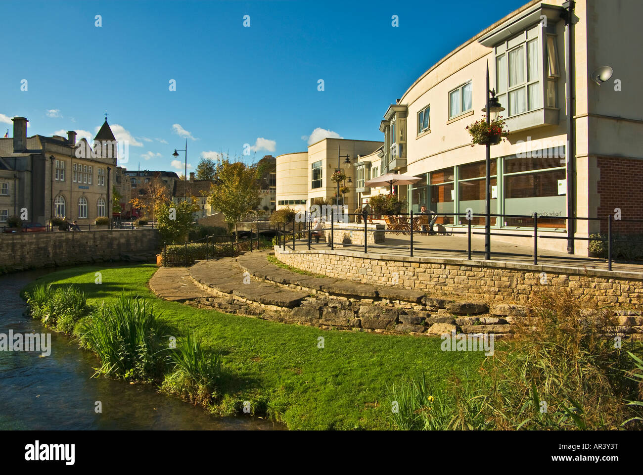 River Marden flowing through Calne town Wiltshire England UK EU Stock ...