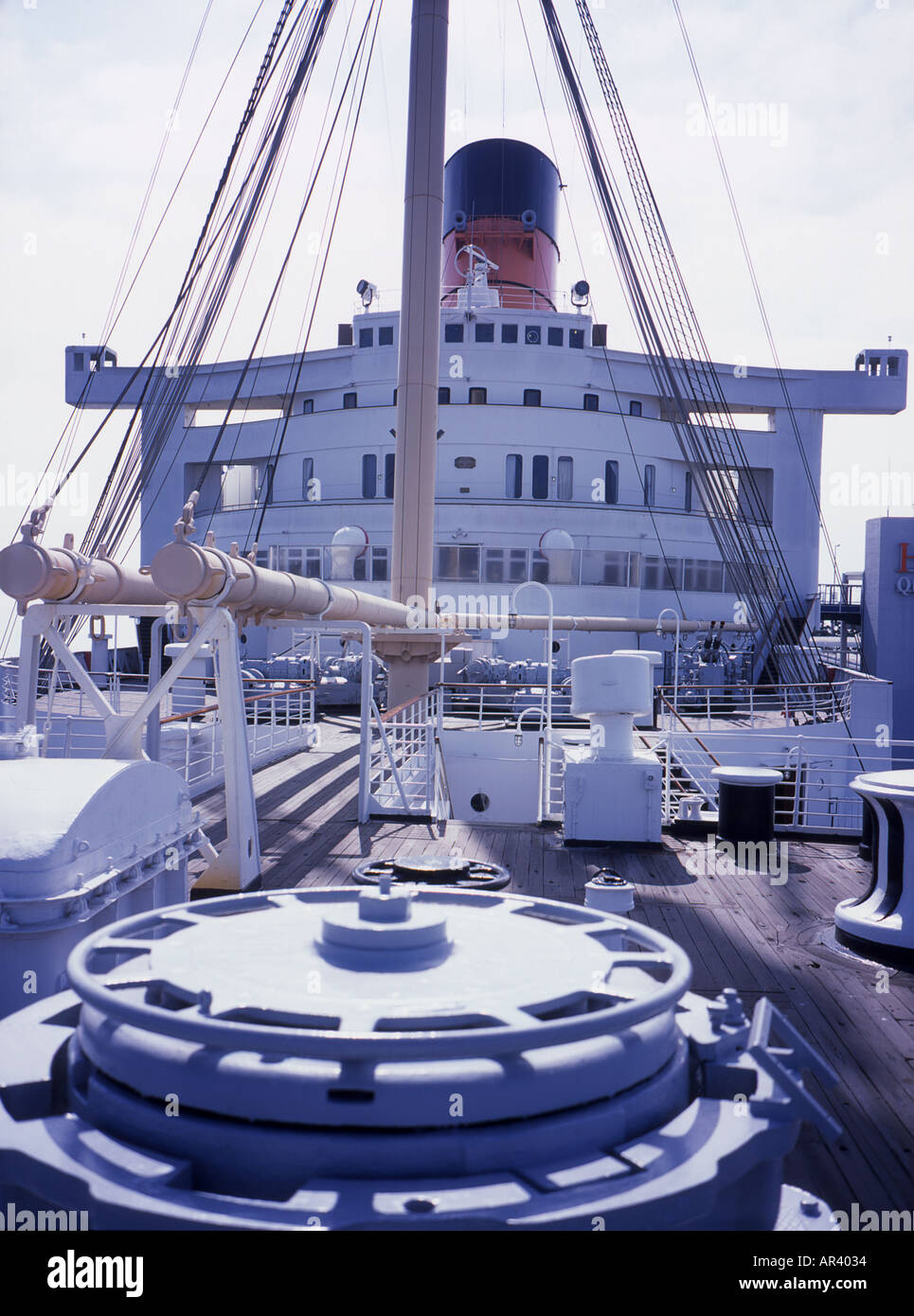 Forecastle mast (a crane for loading cargo), front of superstructure ...