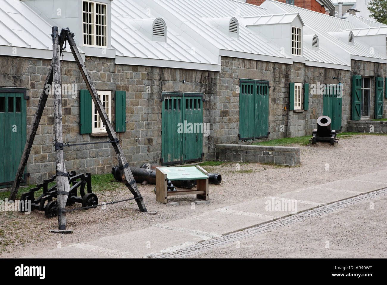 Canons and other weapons on display at the Gun Carriage Shed at the ...