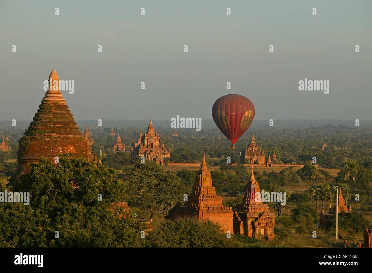 Hot air Balloon over Pagan, Unesco World Cultural Heritage, Stupas ...