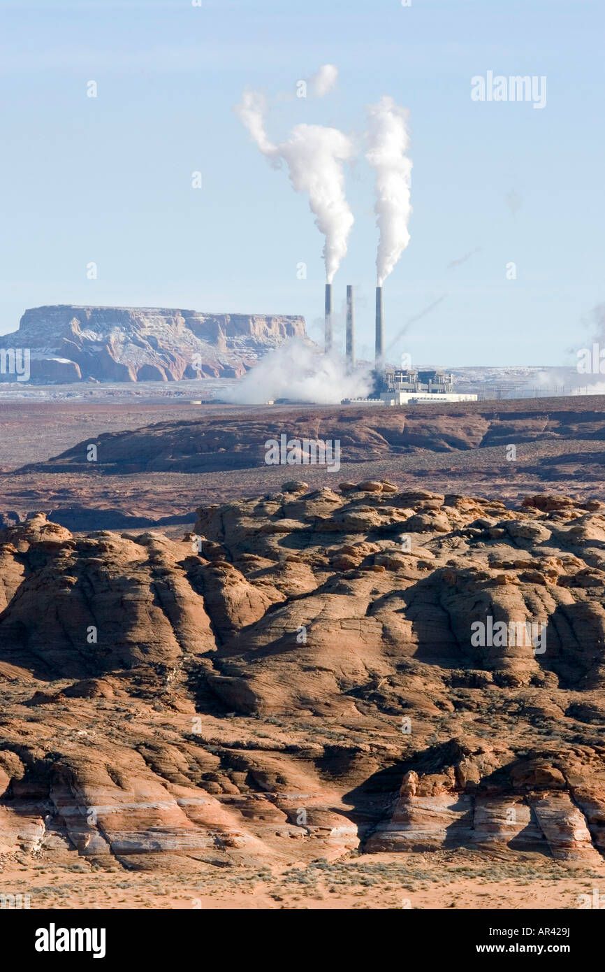 USA, Arizona, Page. The coal-fired Navajo Generating Station, a power ...