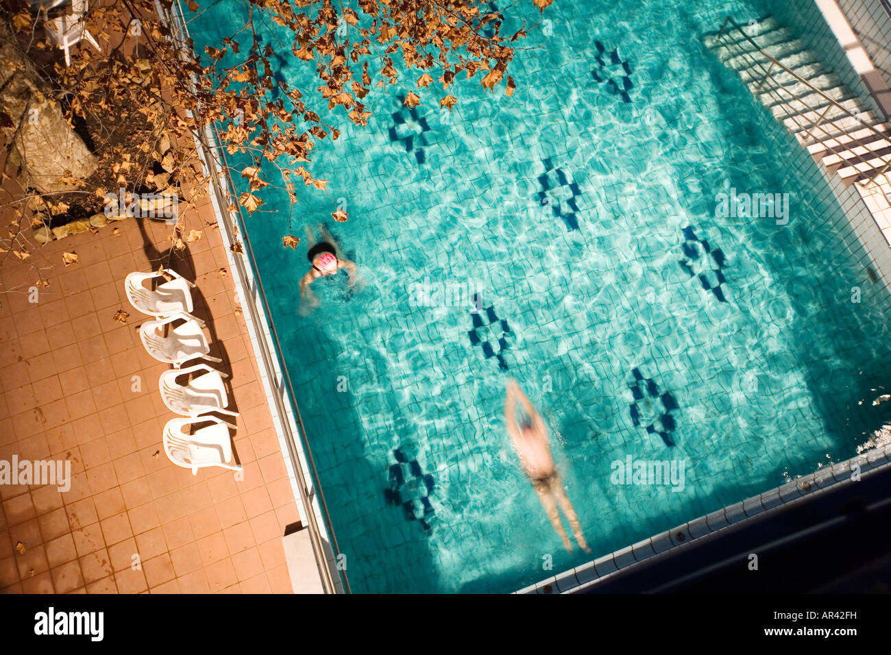 morning swim in the public baths Stock Photo - Alamy