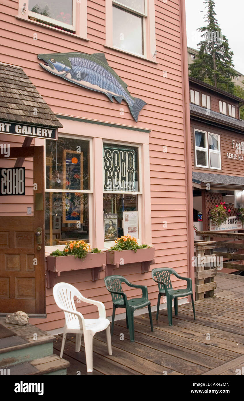USA, Alaska, Ketchikan, Creek Street, downtown tourist attraction Stock Photo - Alamy