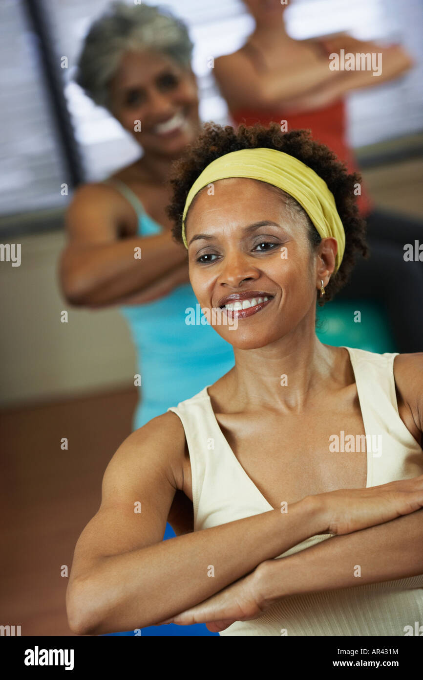 Multi-ethnic women in exercise class Stock Photo - Alamy