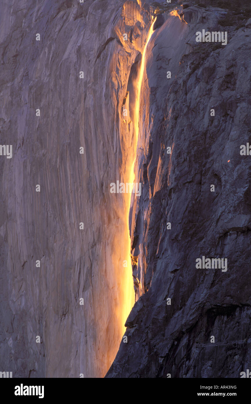 North America, USA, California, Yosemite National Park. Horsetail falls ...