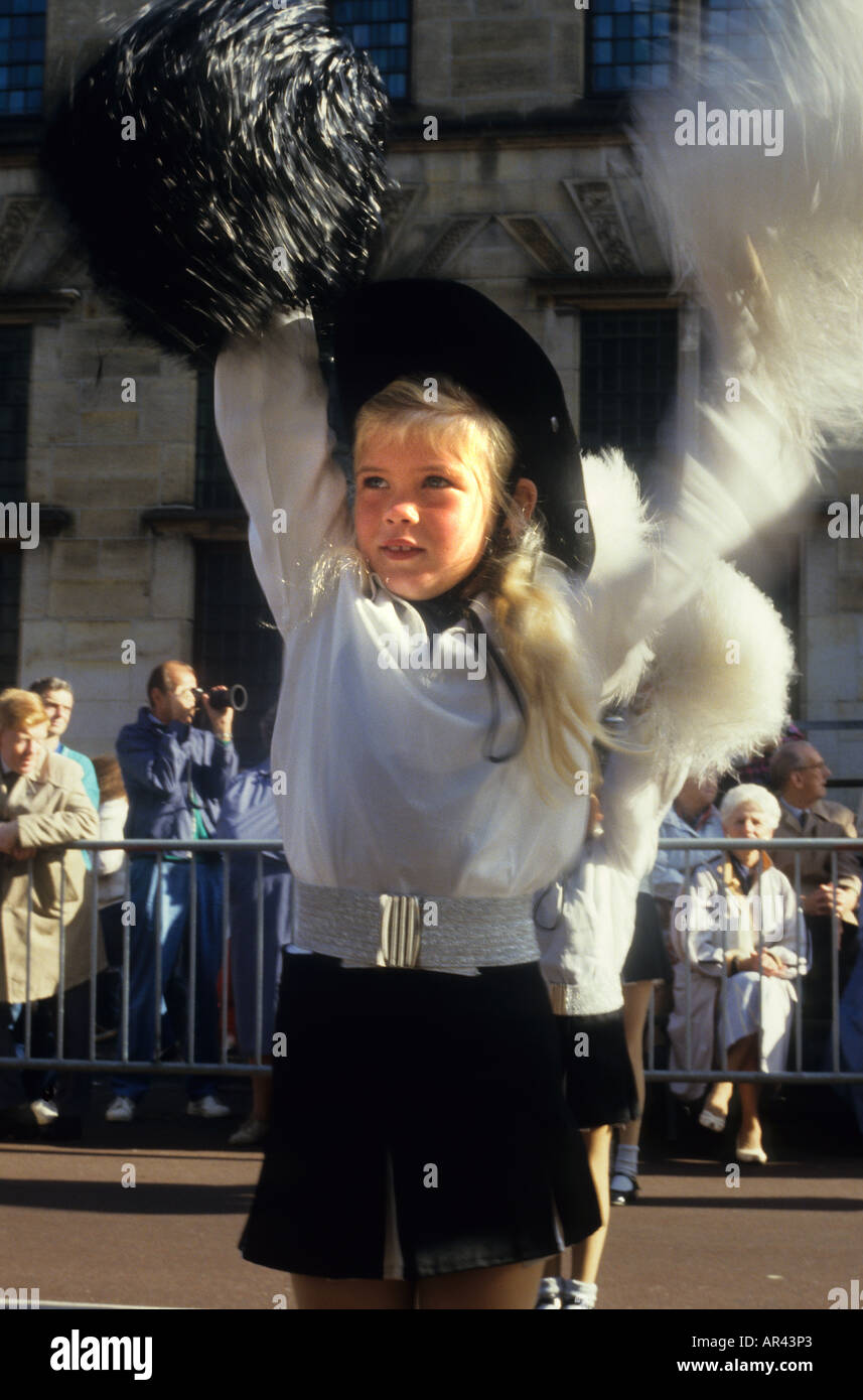 Little girl dancing parade Parades Koninginnedag Queen royal feast ...