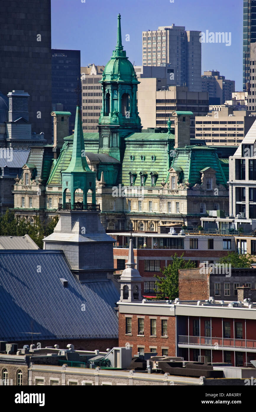 Montreal City Hall Hotel de Ville located in Old Montreal rise above ...