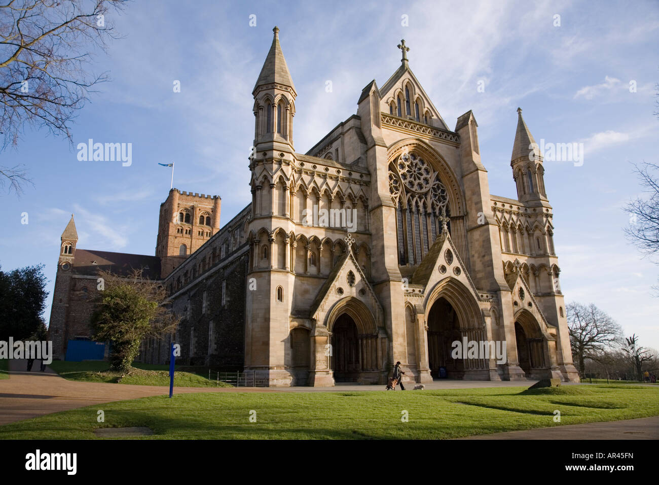 Exterior of Saint Albans Cathedral. Hertfordshire. UK Stock Photo - Alamy