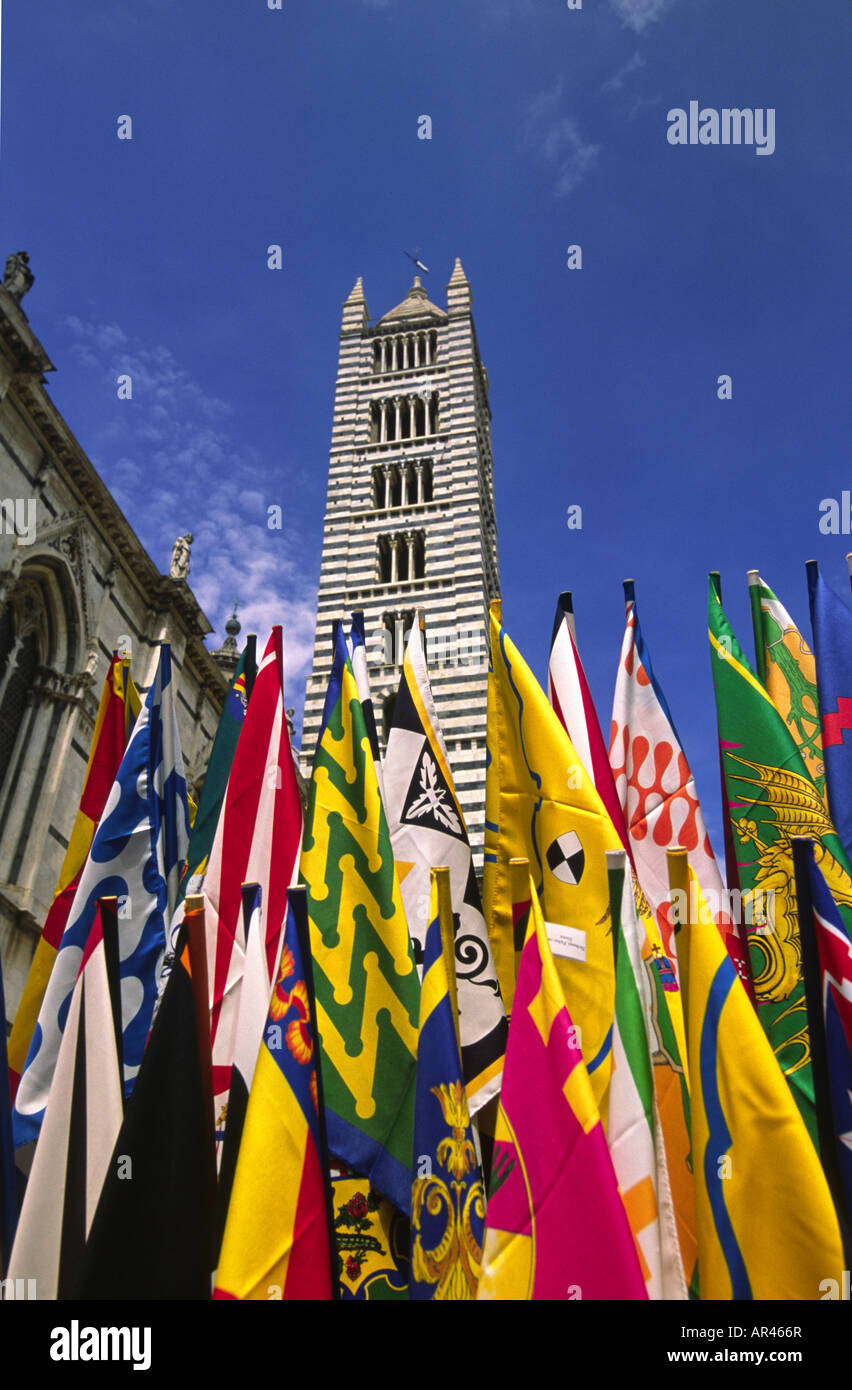 Palio banners of the Contrade Siena italy Stock Photo - Alamy
