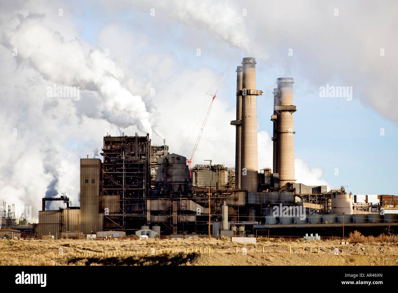 Power Plant coal burning smoke pollution in New Mexico. Pollution ...