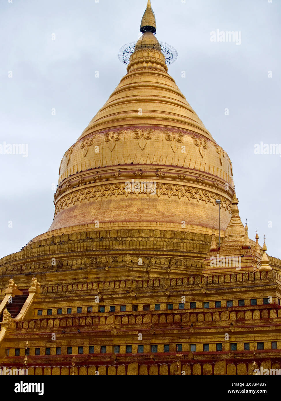golden dome of Shwezigon Paya temple in Bagan Myanmar Stock Photo - Alamy