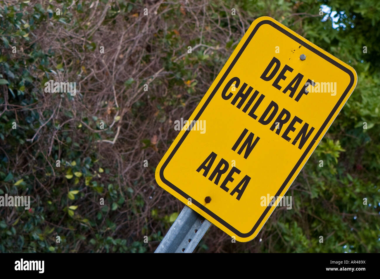 Deaf Children in Area Sign Stock Photo - Alamy