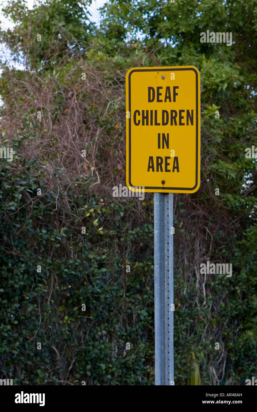 Deaf Children in Area Sign Stock Photo - Alamy
