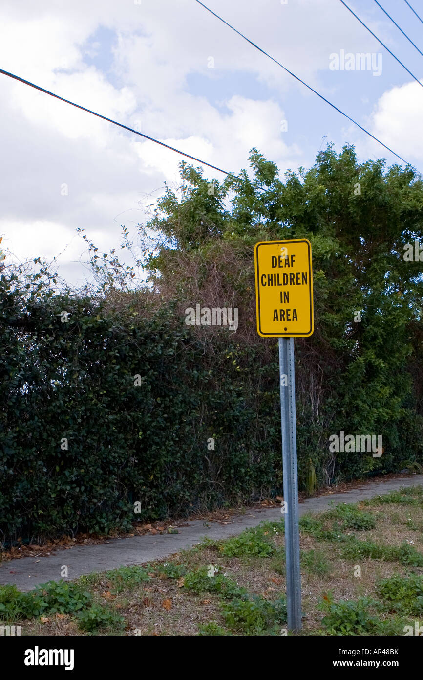 Deaf Children in Area Sign Stock Photo - Alamy