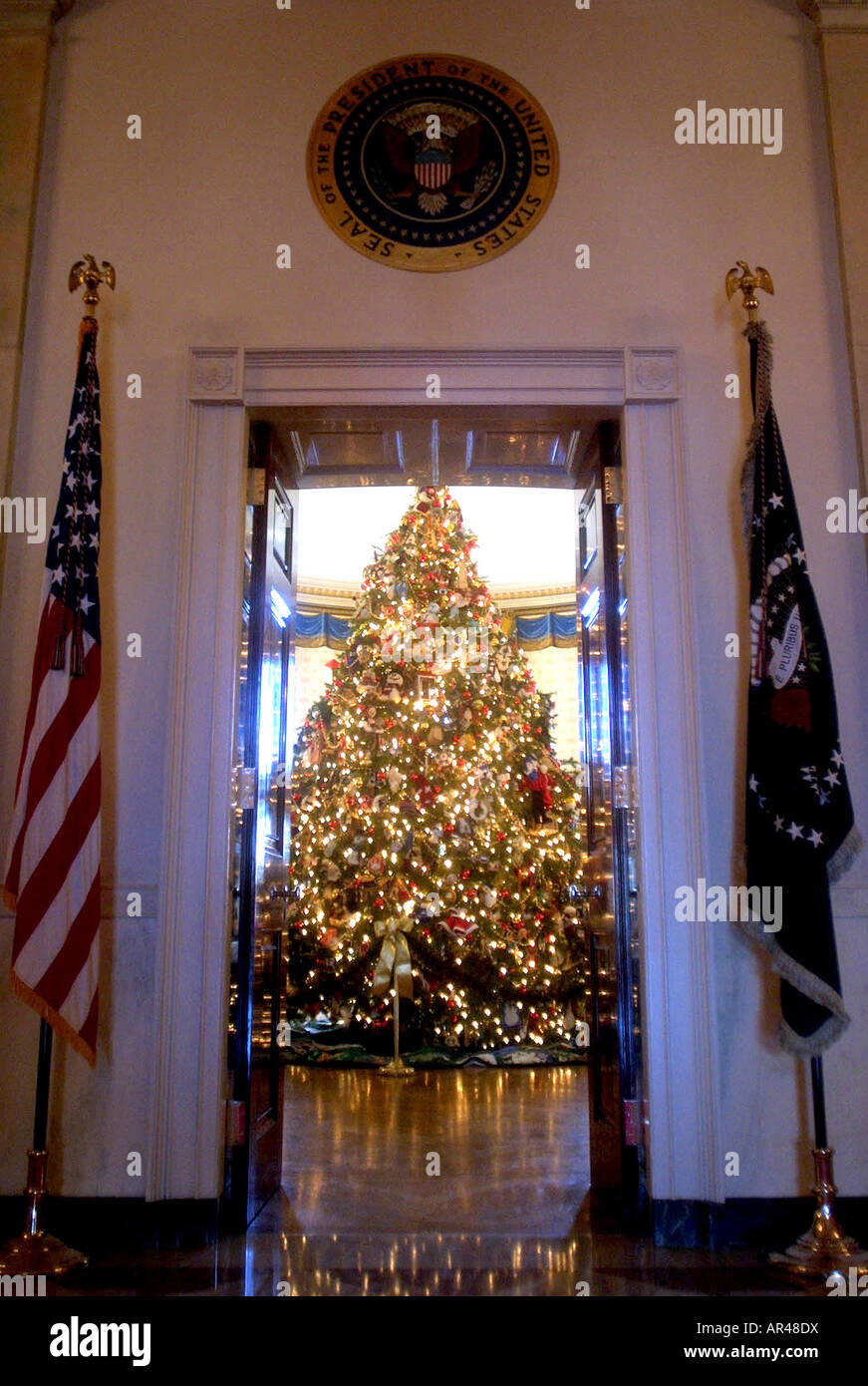 The White House Christmas tree. An eighteen and one half foot Douglas ...
