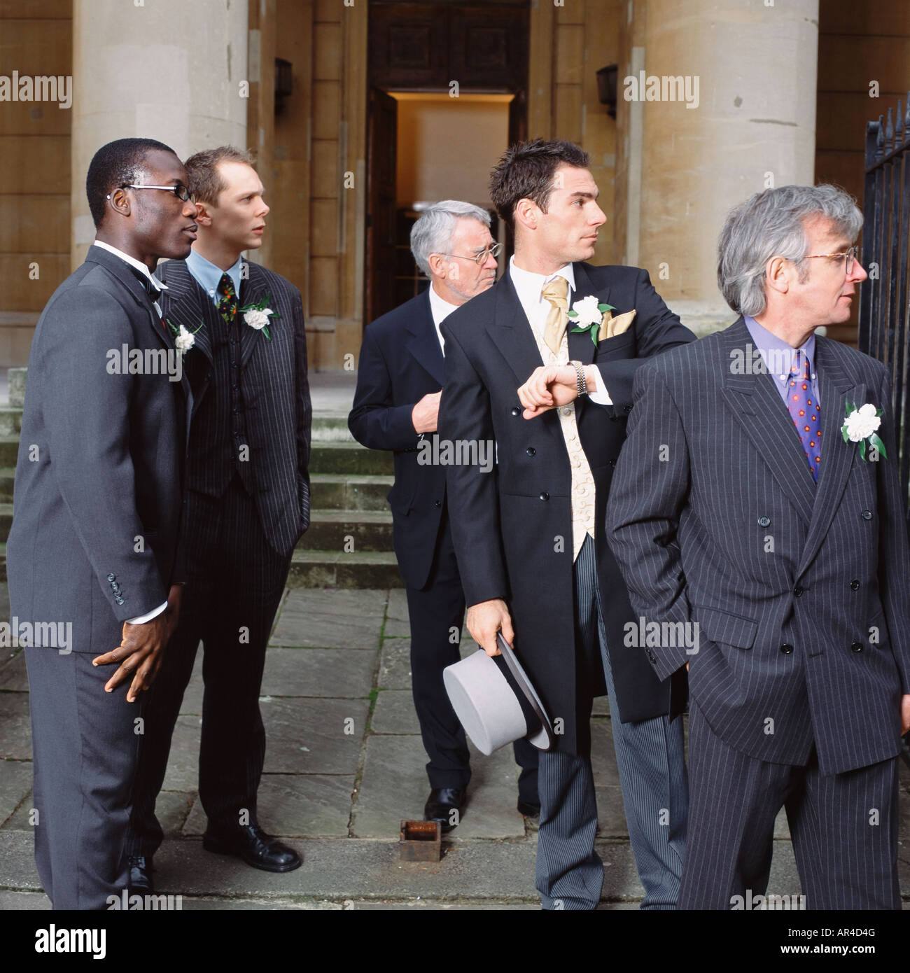 Anxious groom waiting for the bride Stock Photo - Alamy