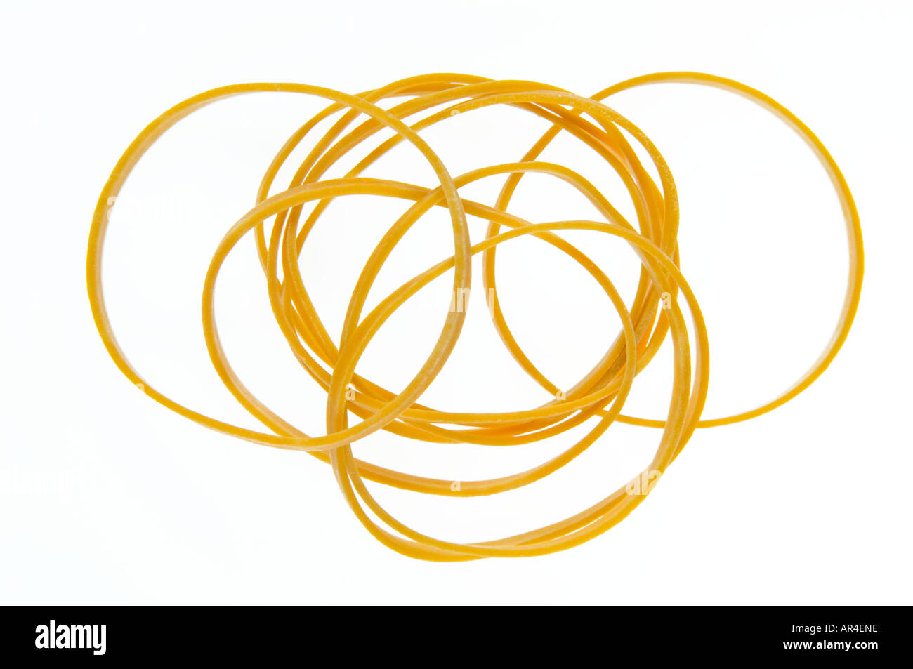 white background shot of elastic bands Stock Photo - Alamy