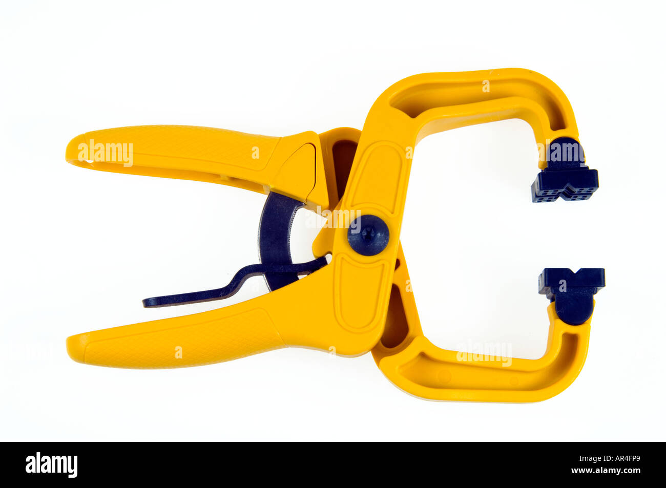 white background shot of worksman hand clamp Stock Photo - Alamy