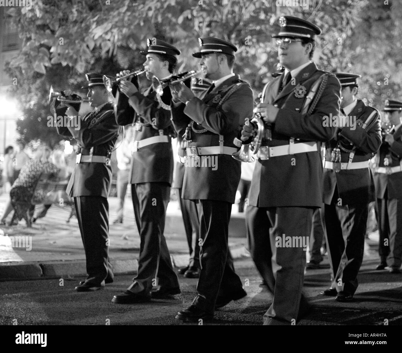 Members marching band in Black and White Stock Photos & Images - Alamy