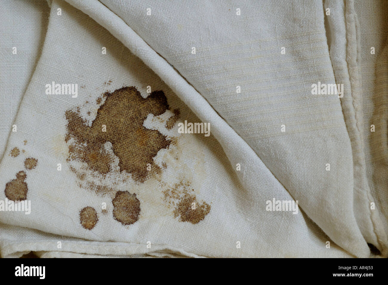White handkerchief with blood stain Stock Photo - Alamy